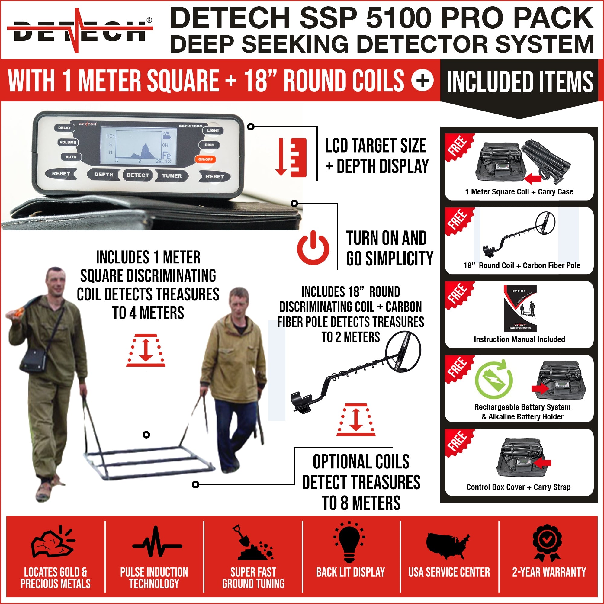 Detech SSP 5100 Pro Pack Metal Detector | MetalDetector.com