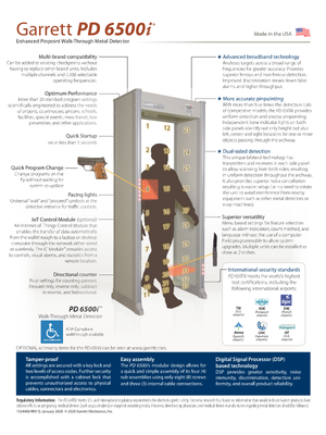 Garrett PD6500i Walk Through Metal Detector | Shop | Features | Reviews ...