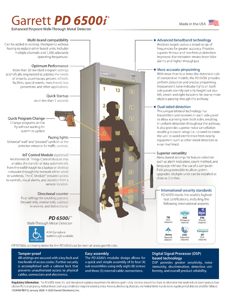 Garrett PD6500i Walk Through Metal Detector | Shop | Features | Reviews ...
