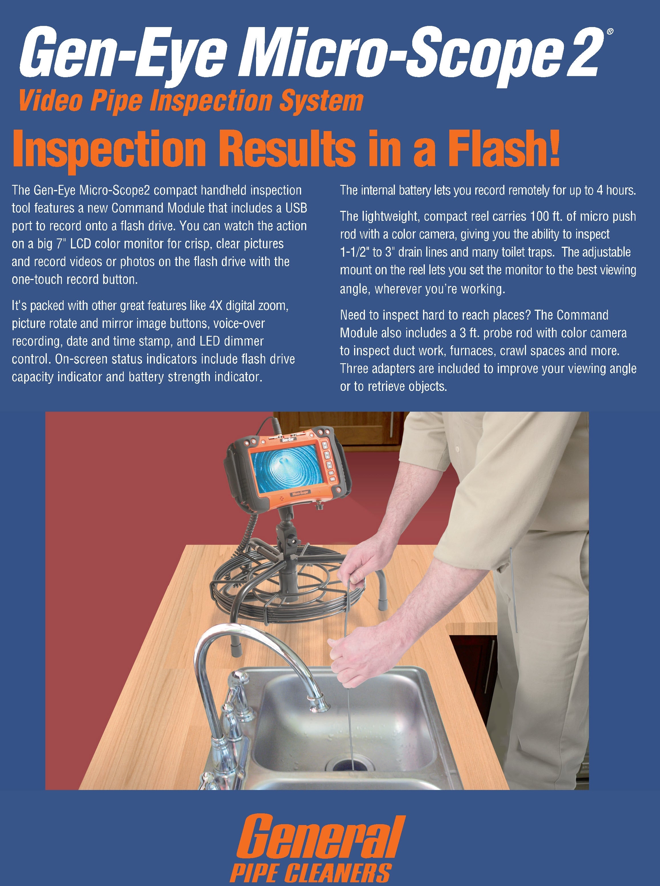 Gen-Eye Micro-Scope 2 Video Pipe Inspection System | MetalDetector.com