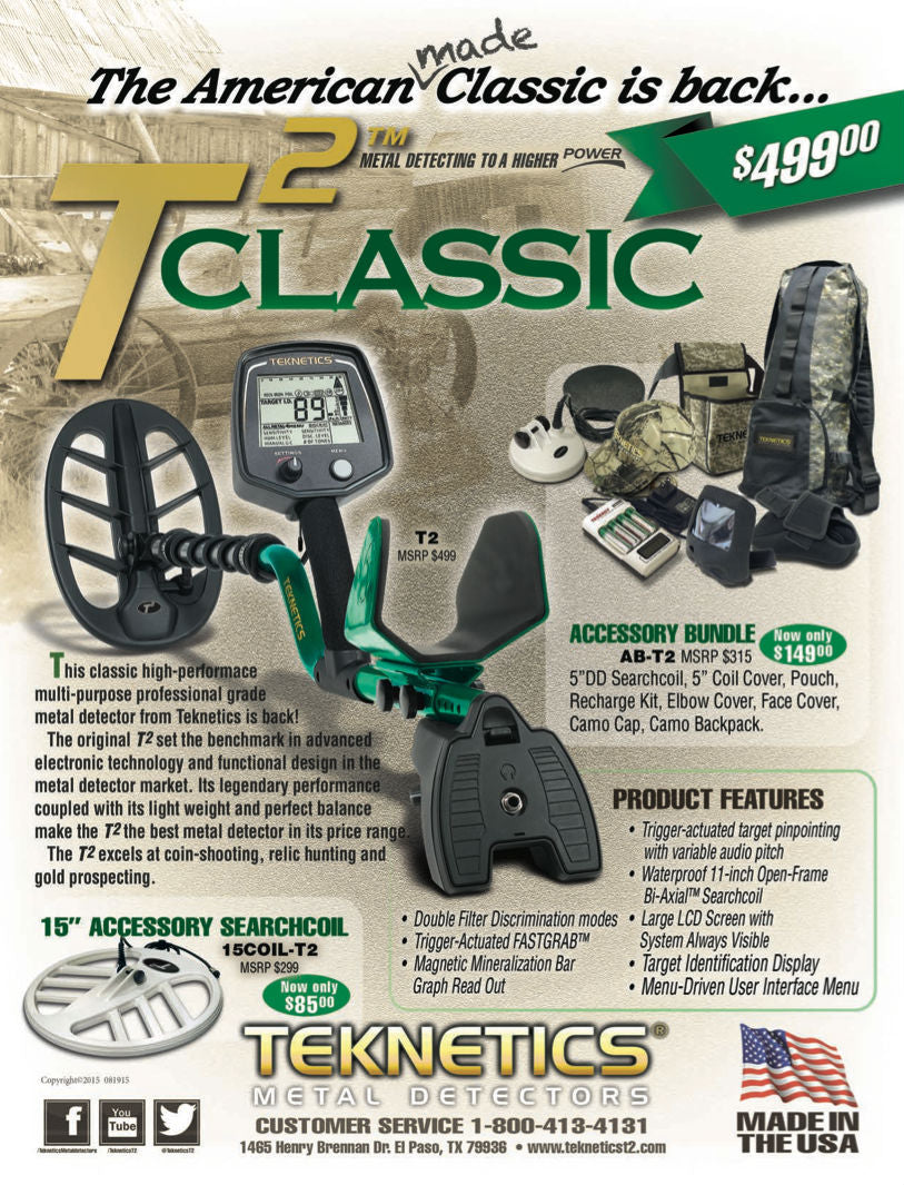 Teknetics T2 Metal Detector with Waterproof 11" DD Coil | Shop ...